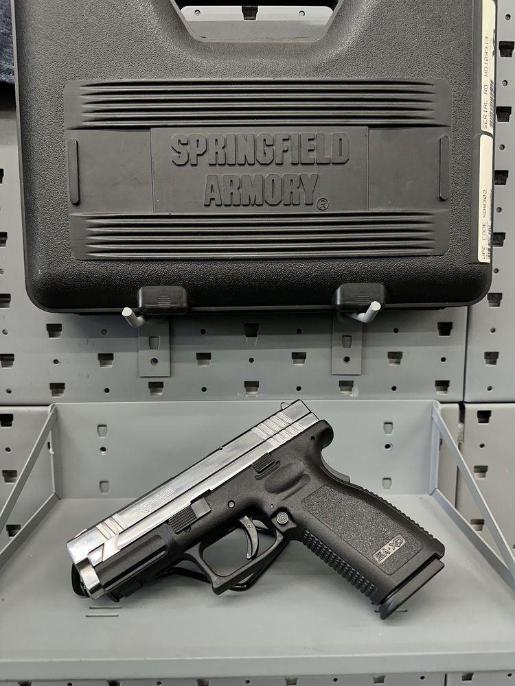 SPRINGFIELD ARMORY XD-40 CUSTOM CHROME SLIDE .40S&W Semi Auto Pistol ...