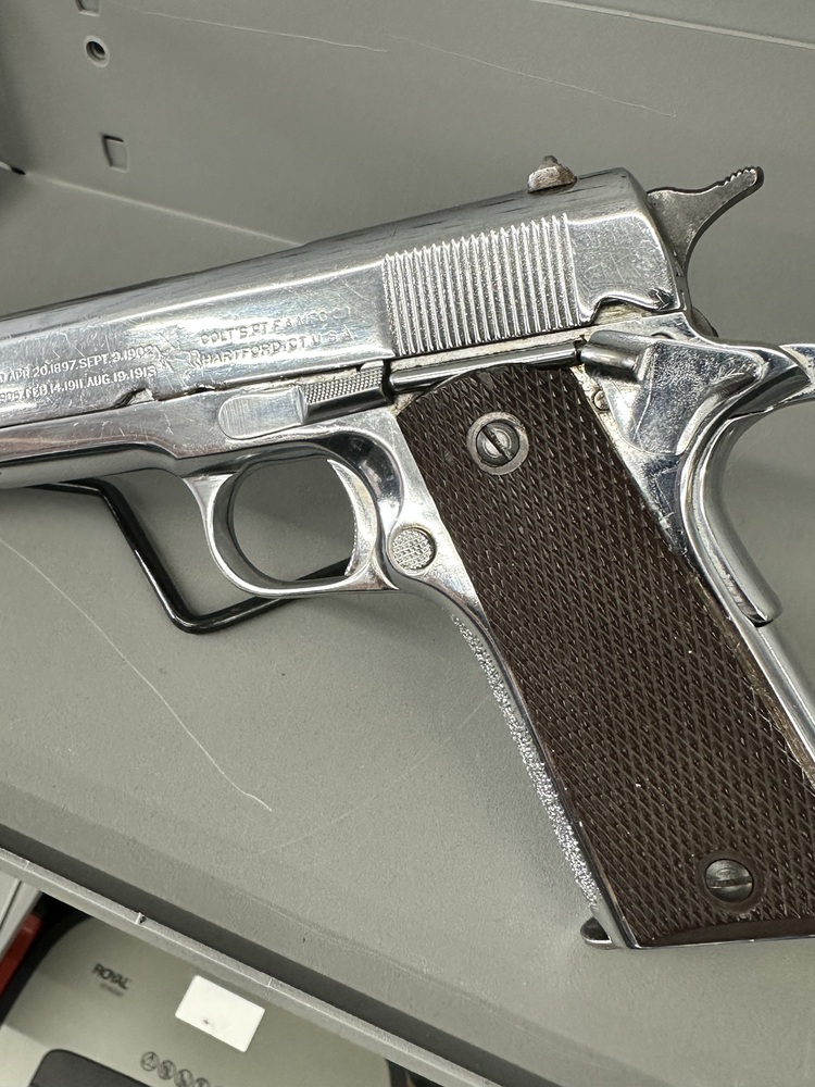 1915 GOVERNMENT MODEL COLT 1911 US ARMY 45 ACP CHROME FINISH - Semi ...