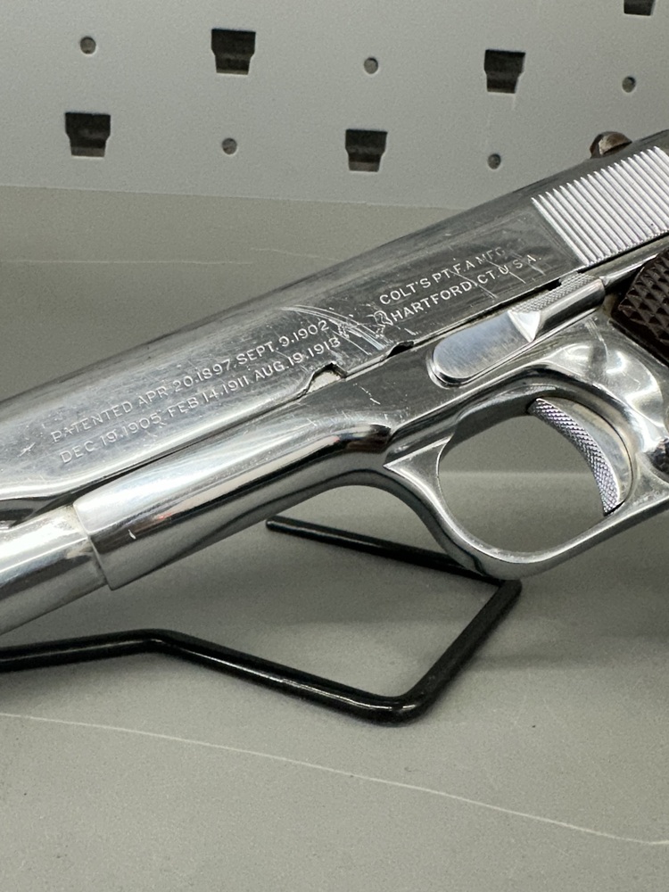 1915 GOVERNMENT MODEL COLT 1911 US ARMY 45 ACP CHROME FINISH - Semi ...