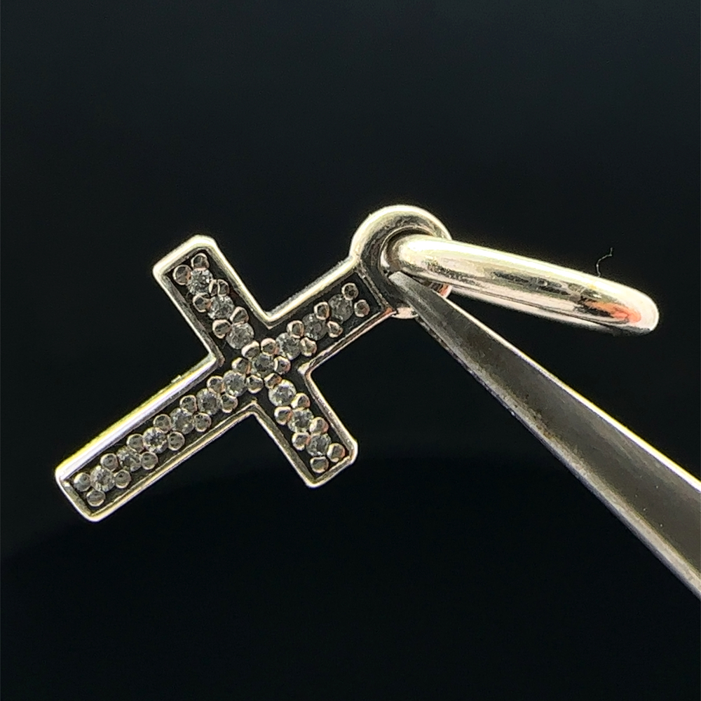 PANDORA SPARKLING DANGLE CROSS CHARM | Centreville Gold & Pawn
