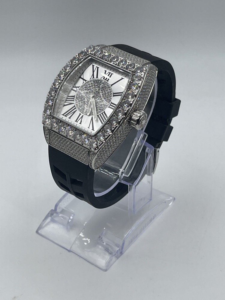 40MM Perennial Era Watch Center Cluster- Fully Iced w/ Rubber Strap ...