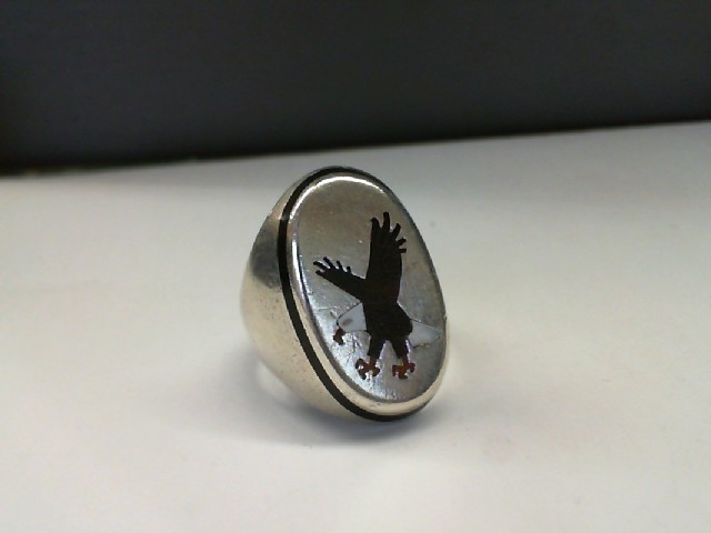 Silver 0.999% 19.50gms Eagle Landing Signed BB Ben Becenti Vintage Ring ...