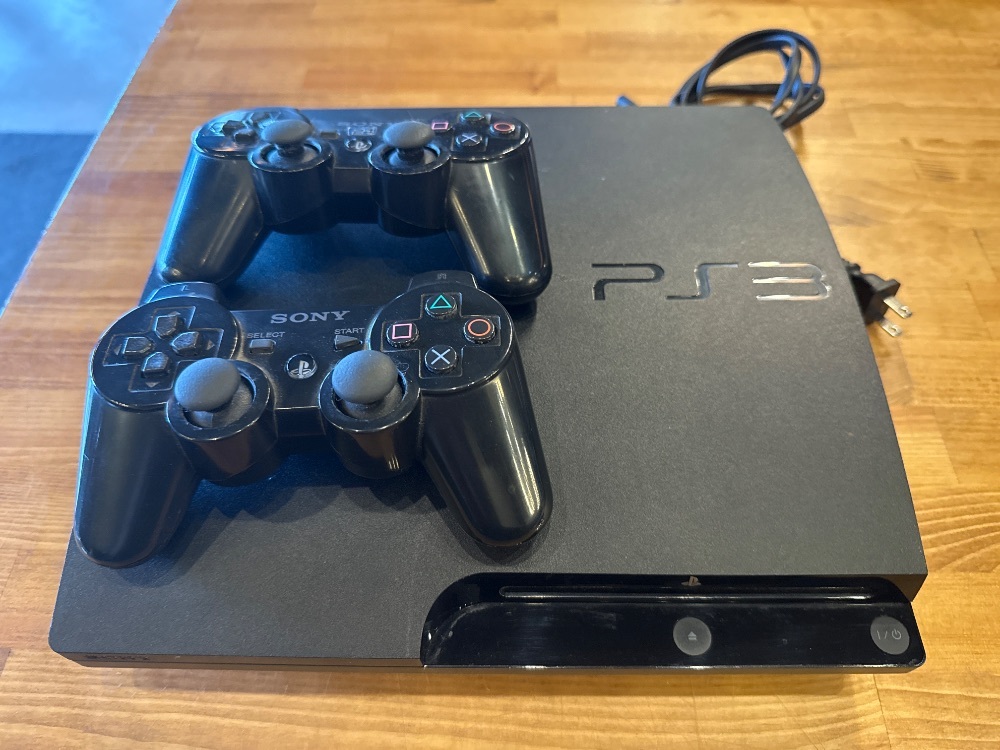 SONY PLAYSTATION 3 CONSOLE WITH TWO CONTROLLERS AND CABLES NO CHARGING ...