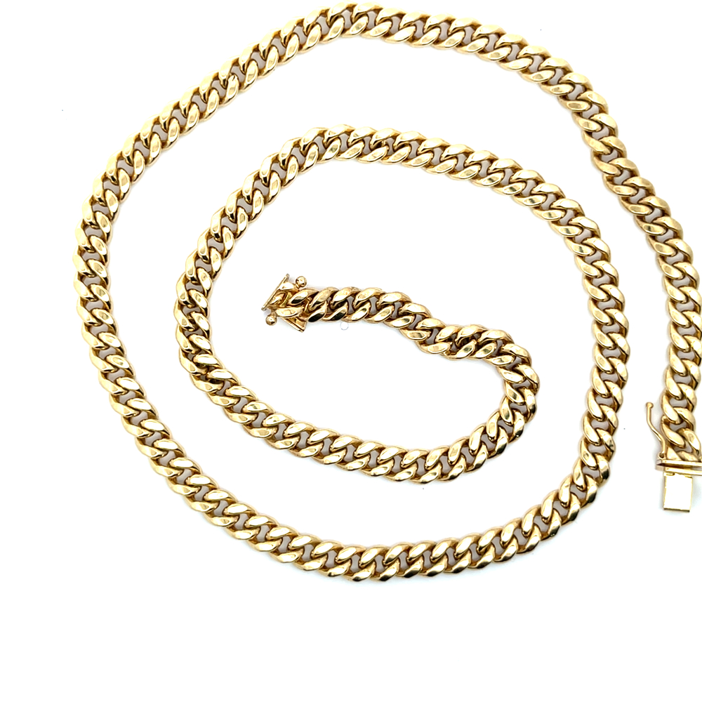 10k Yellow Gold Cuban Link Chain 24" Long 6.75 MM Wide | Pine Ridge ...