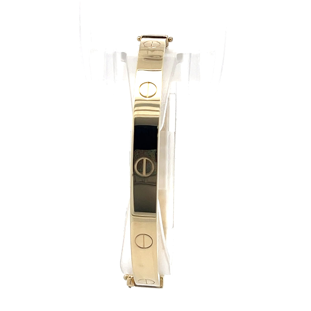 10k Yellow Gold Screw Pattern Bangle Bracelet Hinge Lock | Pine Ridge ...