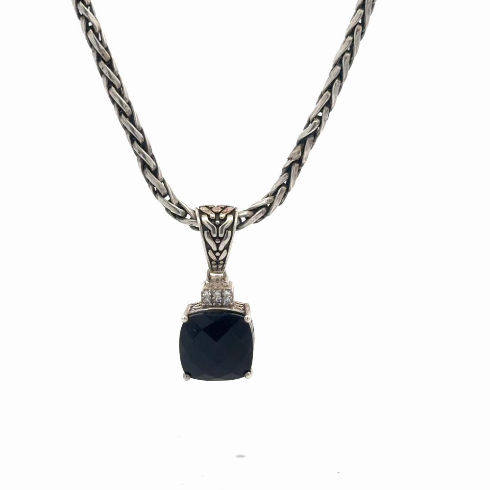 925 Onyx and Diamond Accent Pendant Balissima by Effy Collection | Pine ...