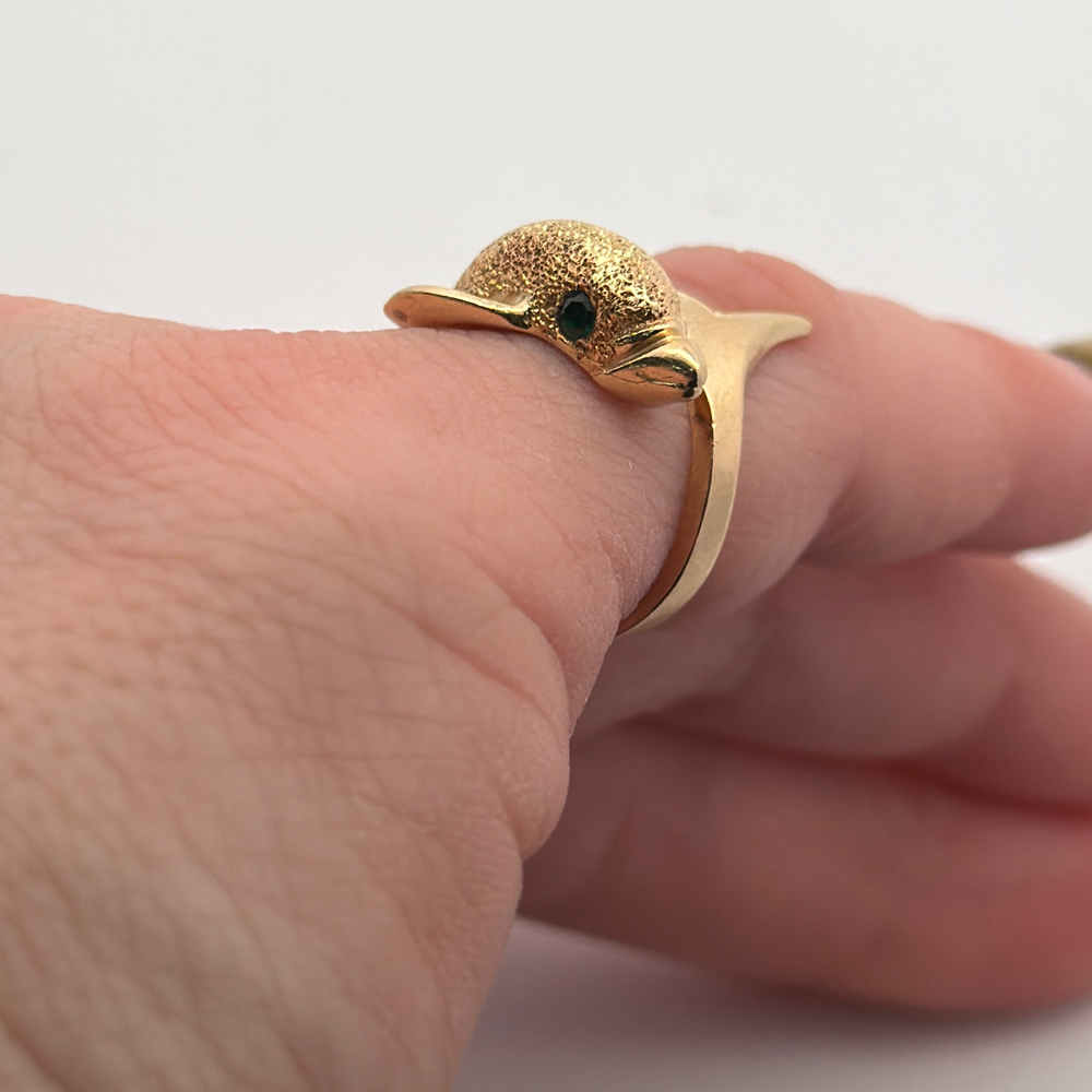 14k Yellow Gold Dolphin Ring | Pine Ridge Pawn & Jewelry