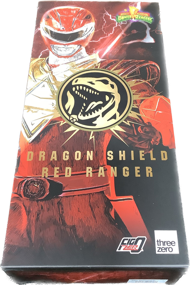 Three Zero Mighty Morphin Power Rangers Dragon Shield Red Ranger Figure ...